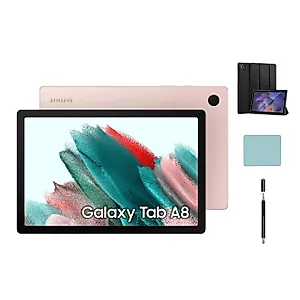 SAMSUNG Galaxy Tab A8 Android WiFi Tablet, 10.5'' Touchscreen (1920x1200) LCD Screen, 128GB Storage, Bluetooth, Android 11 OS, Pink Gold with Accessories