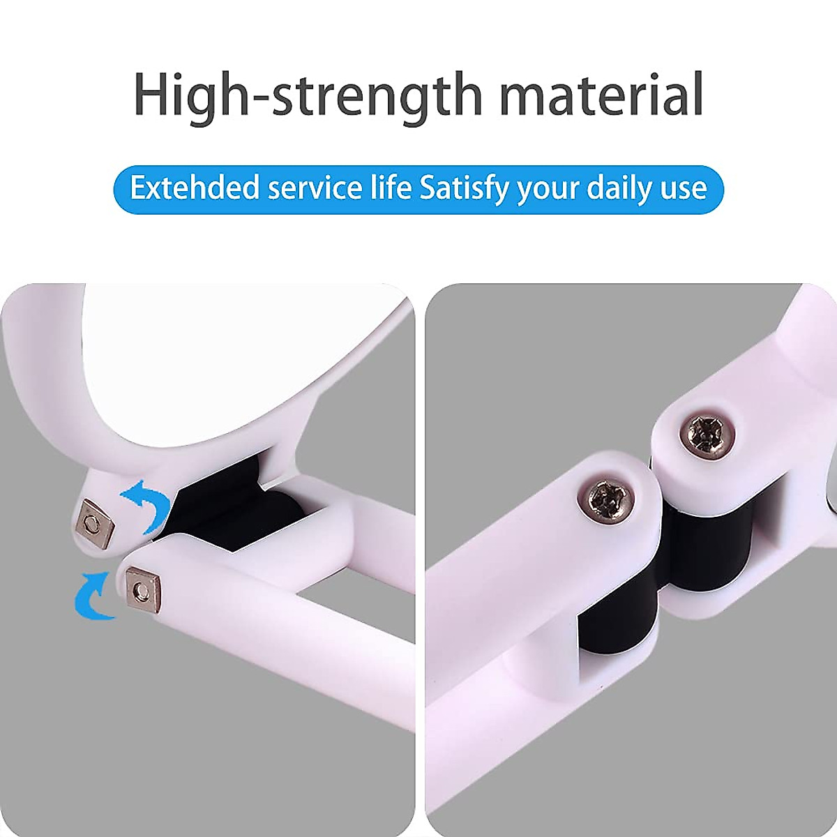 LOTIKO 1x 10x Magnifying Handheld Mirror,Travel Folding Hand Held Mirror,Double Sided Pedestal Magnification and True Image Makeup Mirror, Portable Vanity Cosmetic Mirror for Women （White）