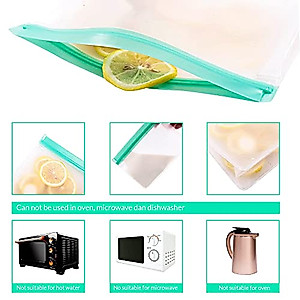 Lilymeche Concept | 22 Pack Reusable Storage Bags, BPA FREE(4 Gallon Ziplock Bags+ 9 Reusable Snack Bags + 9 Sandwich Bags) Food grade PEVA, Leakproof Bags for Meat, Fruit, Vegetable)