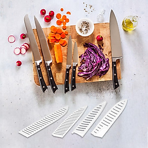 PATIKIL PP Safety Knife Cover Sleeves for 8" Chef Knife, 2 Pack Knives Edge Guard Blade Protector Universal Knife Sheath for Kitchen, White