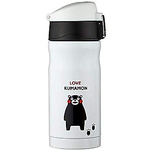 Living Water Bottle, 11.2 fl oz (330 ml), Kumamon, Direct Drinking, One-Touch, Open, Vacuum Insulated, Stainless Steel Bottle, Hot and Cold Insulation
