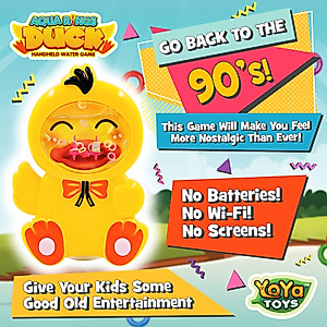 YoYa Toys Aqua Rings Duck Handheld Game for Kids - Retro Toys and Nostalgic Car Activities for Kids - Portable Road Trip Toys and Calming Travel Games - Great Duck Toys Gift and Party Favors