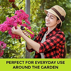 Mueller Heavy Duty Garden Shears, Hand Pruner, Bypass Shears, Durable Hardened Titanium Blades, 1.2" Cutting Diameter, Blade Lock, Ergonomic Grip