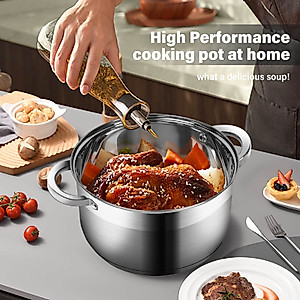 LEUGWAKN Stockpots with Lid-10 Quart Stainless Steel Stock pot-Soup Pot-Induction Pot-Cookware Pot-Cooking Pot-crock pot