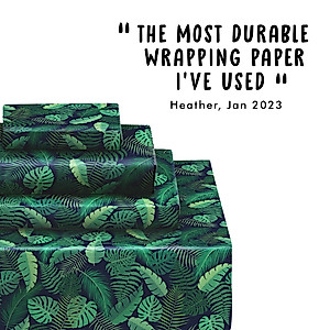 CENTRAL 23 Wrapping Paper (x6) Sheets - Green Leaves and Plants - Eco Gift Wrap for Men and Women - Recyclable - Trendy Design for Girls - For Birthdays