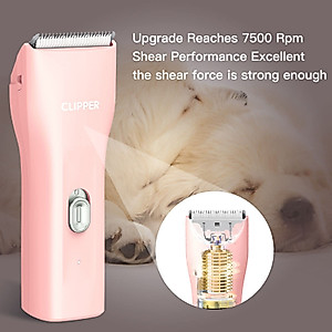Dog Grooming Kit Clipper for Thick Coat Low Noise Cordless Cat Hair Trimmer Rechargeable Shaver Pet Grooming Tools for Small and Large Animals