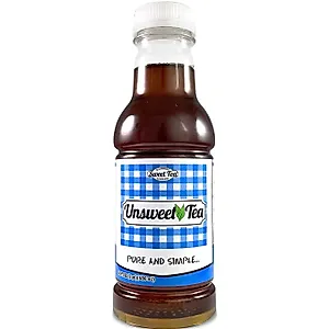Iced Tea Unsweetened Real Brewed Tea, Caffeinated, All Natural Drinks, No Artificial Flavors or Colors, 16 Oz (12 Pack) by Southern Sweet Tea Company