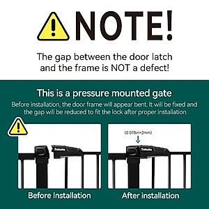 Mom's Choice Award Winner-BABELIO Metal Baby Gate, 29-48'' Extra Wide Pet Gate, Walk Thru Child Safety Gate with Door, Pressure Mounted Dog Gate for Doorways & Stairs, with Y Spindle Rods,Black