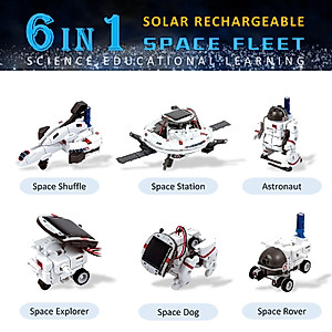 STEM 6-in-1 Education Solar Power Robot Toys for Boys Ages 8-12, DIY Building Educational Experiment Robotics Science Kit for Kids, Birthday Gifts for 8 9 10 11 12 Years Old Boys Girls Teens