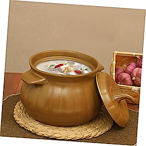 SHOWERORO Soup Pot with Lid Ceramic Oven Soup Stew Pot Japanese Soup Bowl Soup Pot Stew Pan Cooking Supply Soup Bowl with Lid Korean Pot Stew Pot with Lid Chicken Stew Pot Small