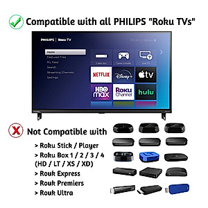 2 Pack - OEM Replacement Remote Control for All Philips Roku Smart TVs【Only Works with Philips Roku TV, Not for Roku Stick and Roku Box】 (Netflix/Disney Plus/Apple TV+ / HBO Max)