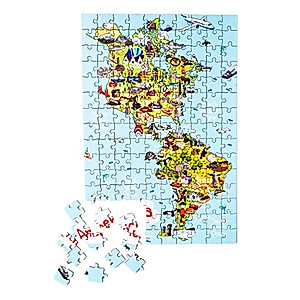 Terra Puzzles America Map Wooden Jigsaw Puzzle 152 Piece, 10x15 inches