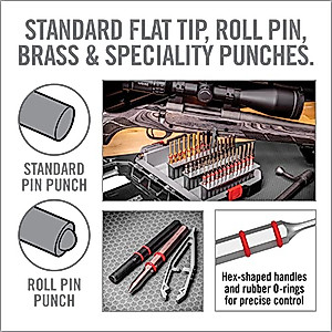Real Avid Punch Set, Gunsmithing Tool Kit with Roll Pin Punch Set, Flat Tip Metal Punch Set, Brass Punch Set and Gunsmithing Tools: Pin Starter Tool, Finishing Non Marring Punch and Staking Punch Tool