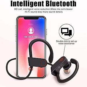 Xicks Bluetooth Headphones CVC 6.0 Noise Cancelling with Microphone Bass HD Stereo Bluetooth Earphones Gym Sports Wireless Earbuds