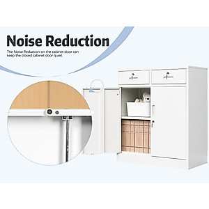 BESFUR 2 Drawers Metal Cabinet, 36” Locking File Cabinet for Garage、Classroom and Office - White