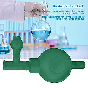Lab Disposable Rubber Suction Bulb Pressure Quantitative Pipette Filler with 3 Valves(Green)