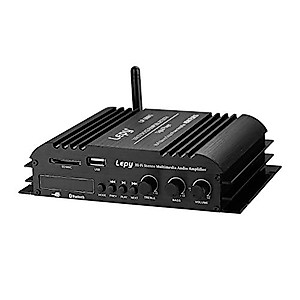 Nobsound Lepy Hi-Fi Stereo Multimedia 4-Channel 180w (45W x 4) Bluetooth Power Amplifier Audio Amp Booster USB SD DVD CD FM MP3 for Car Vehicle Home Booster Remote Control & LED Display Screen