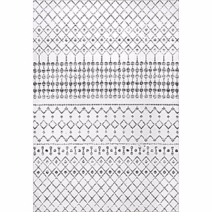 nuLOOM Moroccan Blythe Machine Washable Area Rug, 8' Square, Grey