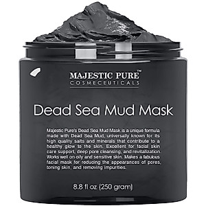 MAJESTIC PURE Dead Sea Mud Mask for Face and Body - Natural Skin Care for Women and Men - Best Facial Cleansing Clay for Blackhead, Whitehead, Acne and Pores - 8.8 fl. Oz