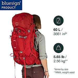 Osprey Ariel Plus 60 Women's Backpacking Backpack , Night Jungle Blue, Medium/Large