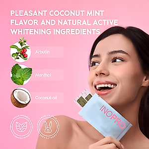 InoPro Teeth Whitening Strips 14 Treatments Kit - Teeth Whitener, Peroxide Free, Enamel Safe Green White Strips, Deep Stains Removal - Instant Teeth Whitening Without The Harm (28 Strips)