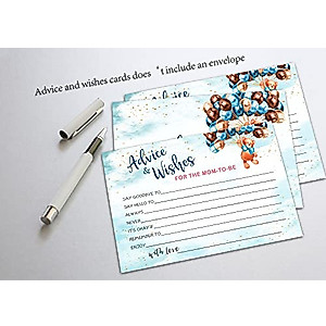 Teddy Bear Advice And Wishes Cards For The Mom-To-Be, Baby Advice Cards For New Mom, Baby Shower Party Game,Decorations Party Supply，25 Cards(bb009-JYK 006)
