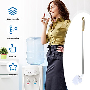 5 Gallon Water Jug Brush Cleaner, 2PCS Bottle Brush for 5 Gallon Jug 3 & 5 Gallon Bottle Cleaner Brush, Water Bucket Bottle Brush with 6 Replaceable 360° Spherical Brush Head, Stainless Steel Handle