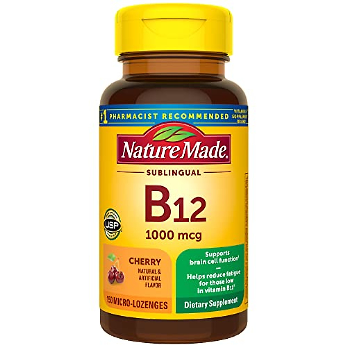 Nature Made Vitamin B12 Sublingual, Easy to Take, 1000 mcg for Energy Metabolism Support, 150 Sugar Free Micro-Lozenges, 150 Day Supply