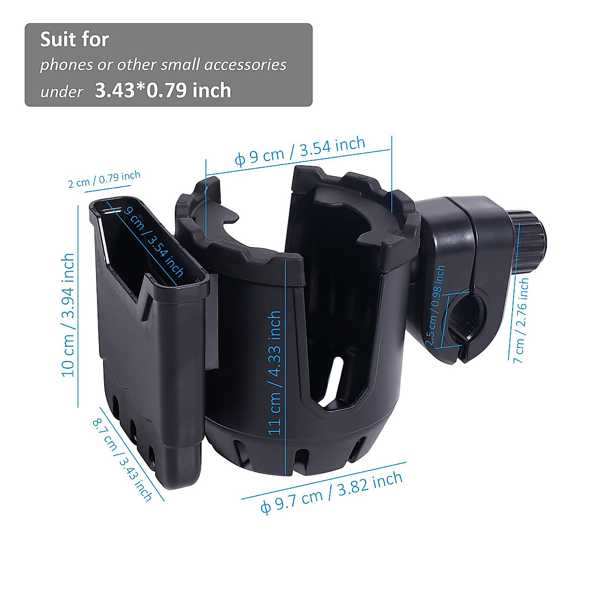 EASICOZI Microphone Stand Cup Holder with Phone Holder, Universal 2-in-1 Drink Bottle Holder for Music Mic Stand