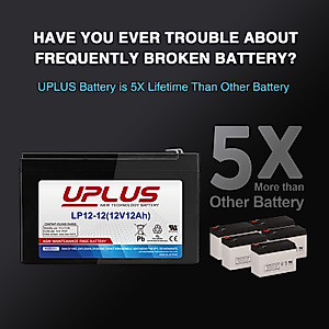 UPLUS 12 Volt 12AH Rechargeable SLA AGM Battery, LP12-12 Deep Cycle Batteries for EXP12120,EP12-12,NP12-12,WP12-12,LC-RA1212P,PX12120,PS-12120,RT12120,CP12120,ML12-12