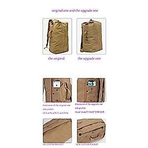 Military Duffel Bag Top Load Double Strap Canvas Backpack Army Travel (upgrade black small)