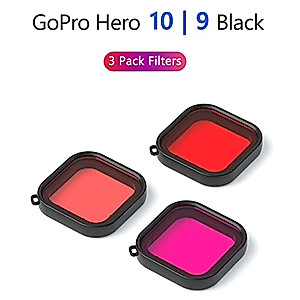 FitStill Waterproof Housing for Go Pro Hero 11 Black/Hero 10 Black/Hero 9 Black,Protective 60m Underwater Dive Case Shell with 3 Pack Filters