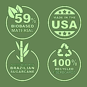 Samsill Earth’s Choice Biobased Durable Fashion Color 3 Ring View Binder, 1 Inch Round Ring, Up to 25% Plant Based Plastic, USDA Certified Biobased, Turquoise, Value Two Pack