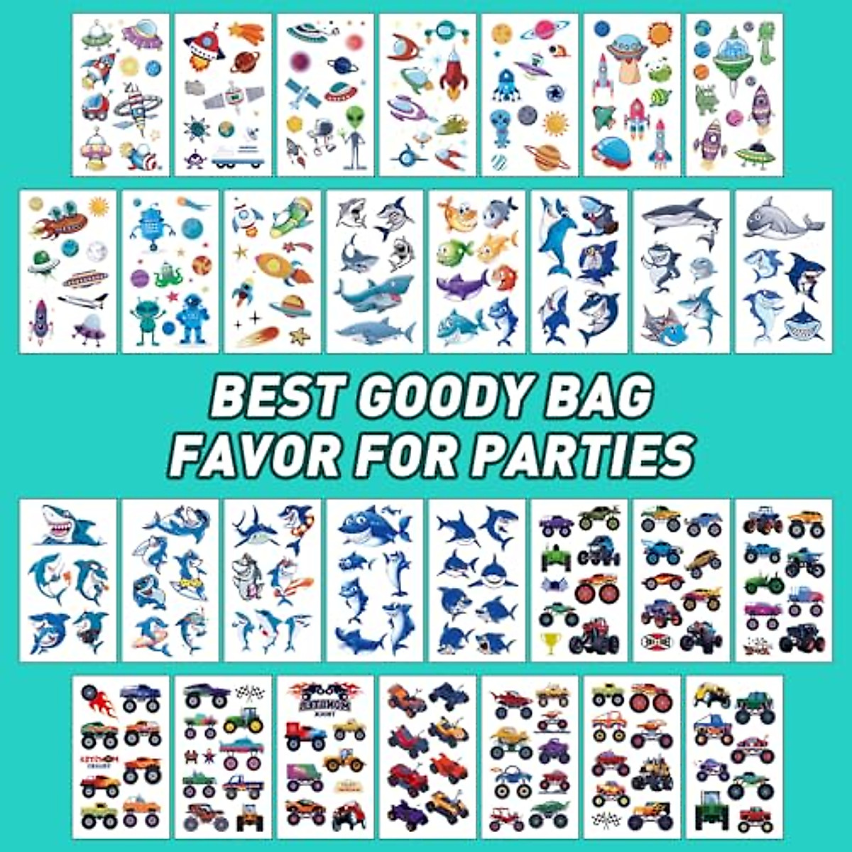 Metker Tattoos for Kids - 150 Sheets(1700 Mixed Styles Patterns) | Temporary Tattoos Stickers for Girls and Boys | Goody Bag Favor for Parties | Non-toxic、Skin-Safe*、Cosmetic-Grade