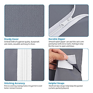 VIPEK V5C Portable Bedroom Armoires Wardrobe Closet with Cover, Heavy Duty Covered Clothes Rack Adjustable Closet Rack, White Metal Clothing Rack with Grey Oxford Fabric Cover, 70.1" Lx17.3 Wx76.4 H