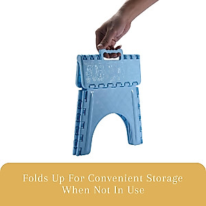 2 Lb. Depot Folding Stepping Stool - Collapsible Seating, Footstools - Foldable Plastic Adult Stool- Suitable for Indoor & Outdoor Use - Lightweight, Portable & Easy-to-Use 9-inch Height