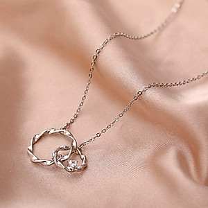AnalysisyLove Sister Gifts from Sister, Sterling Silver Interlocking Infinity 2 Circles Necklace for Sisters, Big Sister Little Sister Gift, Birthday Jewelry Friendship Gifts