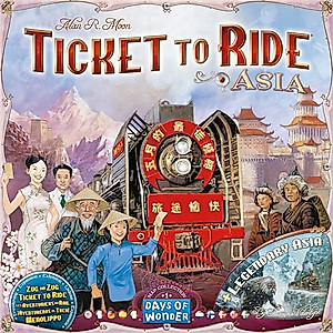 Ticket to Ride Asia Board Game EXPANSION - Expand Your Railway Adventures! Fun Family Game for Kids & Adults, Ages 8+, 2-6 Players, 30-60 Minute Playtime, Made by Days of Wonder