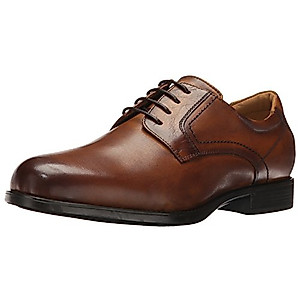 Florsheim Men's Medfield Plain Toe Oxford Dress Shoe, Cognac, 11 Wide