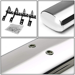 Auto Dynasty 5 Inches Oval Tubing Side Step Nerf Bar Running Board Compatible with Ford F-150 Extended Cab 04-08, Stainless Steel, Polished Chrome