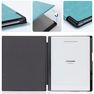 CoBak Case for Remarkable 2 Paper Tablet - Lightweight and Hard Back Shell Protective Book Folio Cover with Built-in Pen Holder - for 10.3" 2020 Released (SkyBlue)