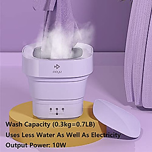 XZ-SMART Foldable Mini Small Portable Washer Washing Machine for Apartment, Laundry, Camping, RV, Travel, Underwear, Socks, Baby clothes (110V-240V) (PURPLE)
