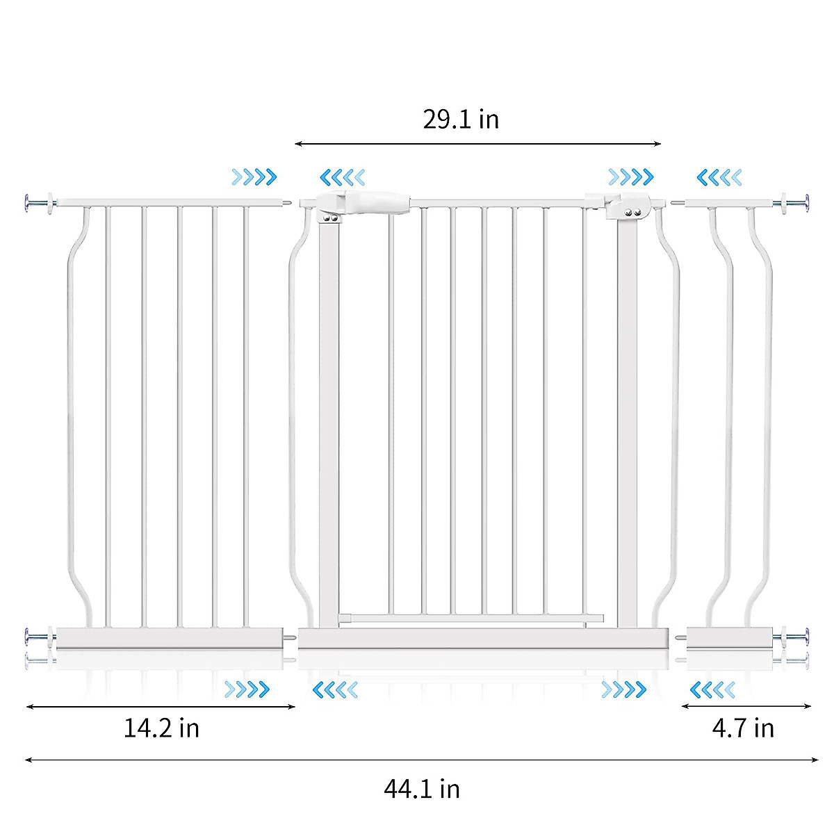 Easy Walk Baby Gate for Stairs & Doorways with Optional Extensions, Detachable Extra Wide Pet Gates with Automatic Closing, Safety Gate, Dog Playpen for Hallway