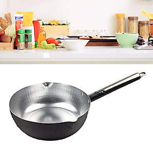 Japanese Saucepan, Aluminum Alloy Yukihira Saucepan with Stainless Steel Handle Nonstick Sauce Pot with Pour Spouts for Home Kitchen Cooking(7.9in)