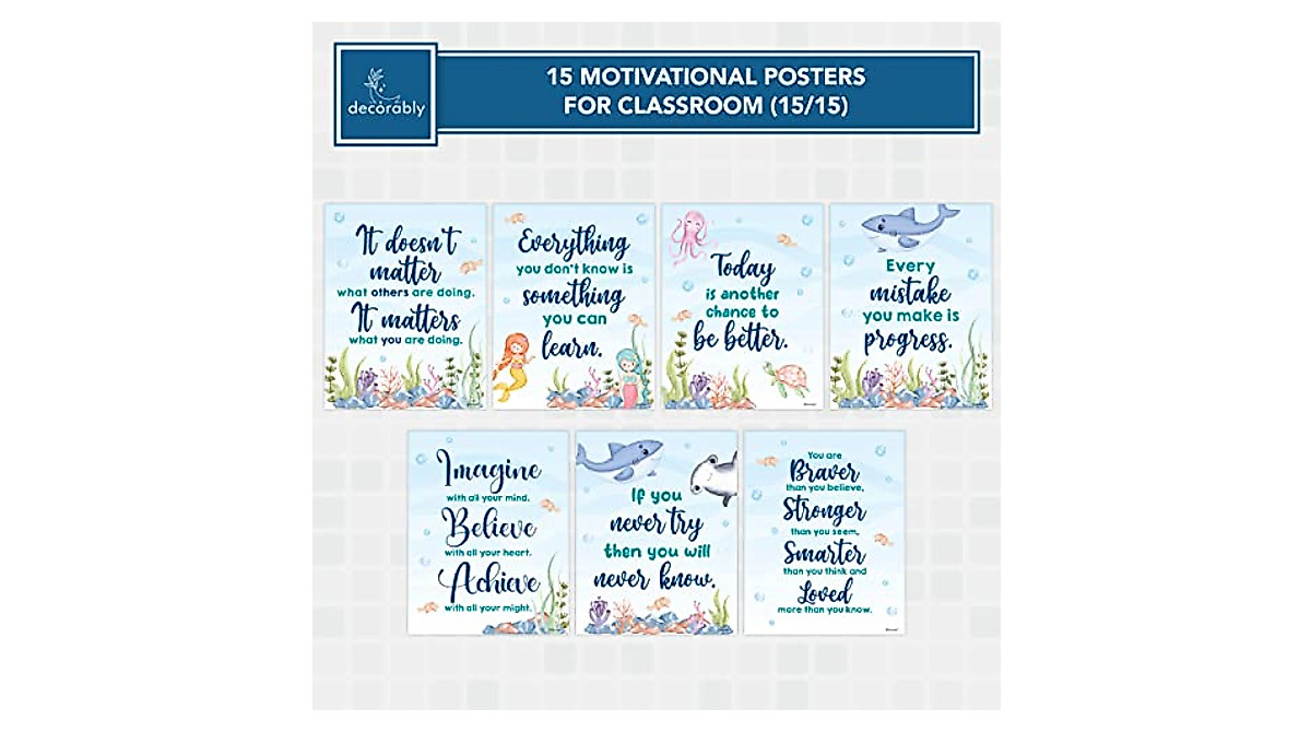 Ocean Themed Classroom Decor - 15 Motivational Posters