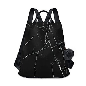 ALAZA Black Marble Design Backpack Purse for Women Anti Theft Fashion Back Pack Shoulder Bag
