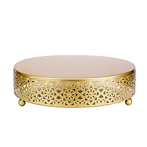 ZUMELER Gold Cake Stand,10" Round Iron Cake Stands Cookies Cupcake Dessert Stands for Weedings Birthday Baby Showers Anniversary