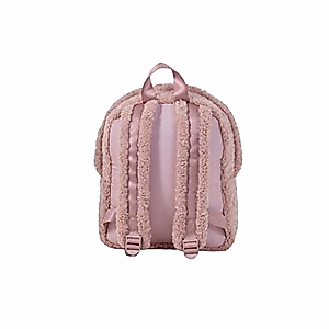 Skechers Faux Sherpa Mini Backpack, Mini Multipurpose Zippered Daypack for Travel School Bag, Pink