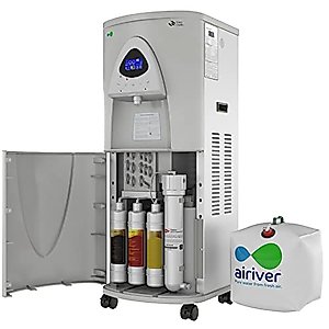 Airiver 5-in-1 Atmospheric Water Generator, Reverse Osmosis and Dehumidifier Filtration Machine in One - 30L/Day - Alkaline, Ionized, Mineralized Water - Home, Preppers and Offgrid- Hot/Cold Dispenser