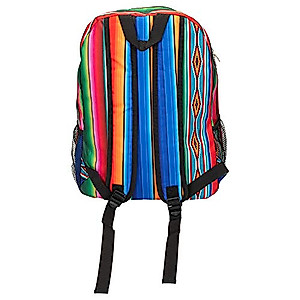Serape Patterned 14 x 17 Inch Large Microfiber Zipper Padded Backpack